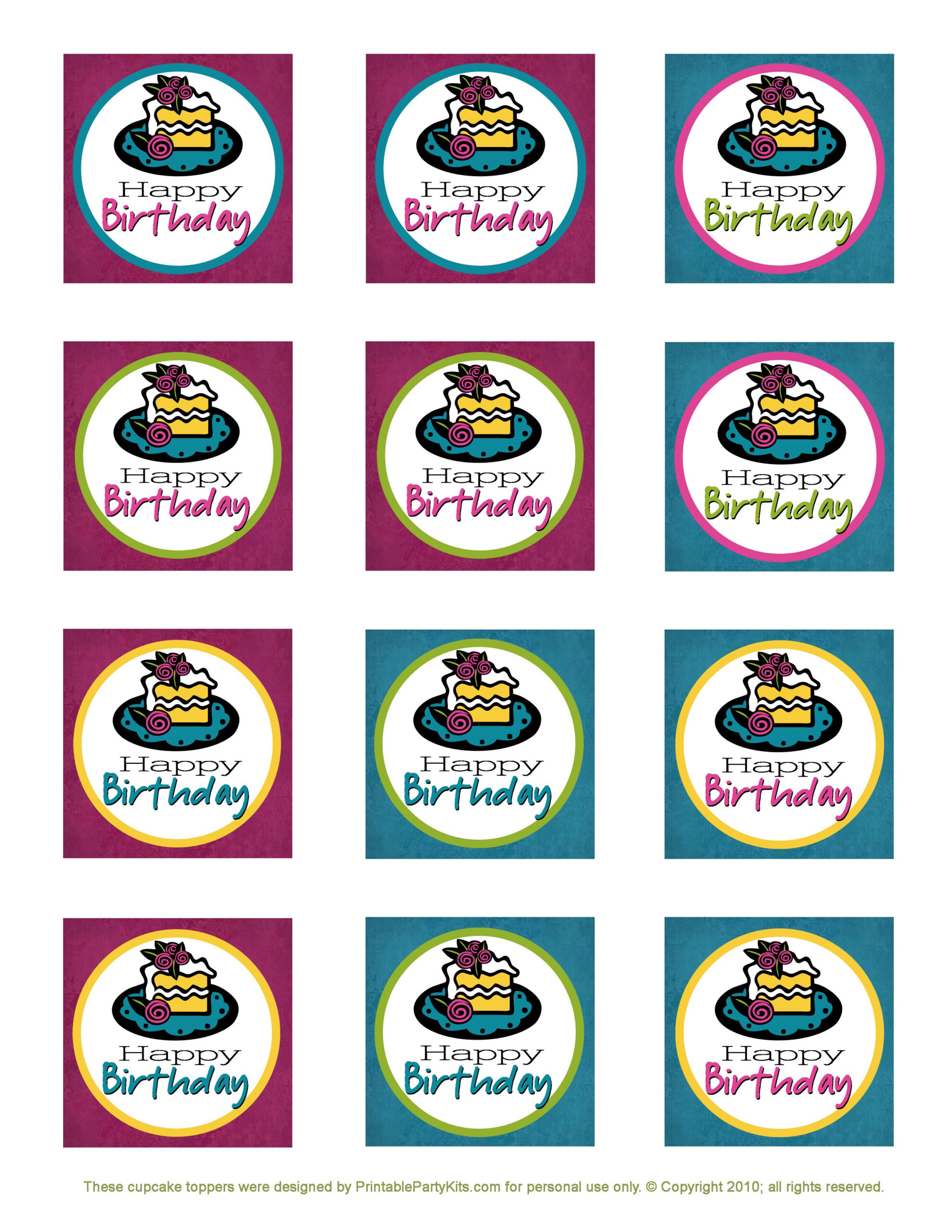 Happy Birthday Cupcake Toppers Free Printable at Harry Gutierrez blog